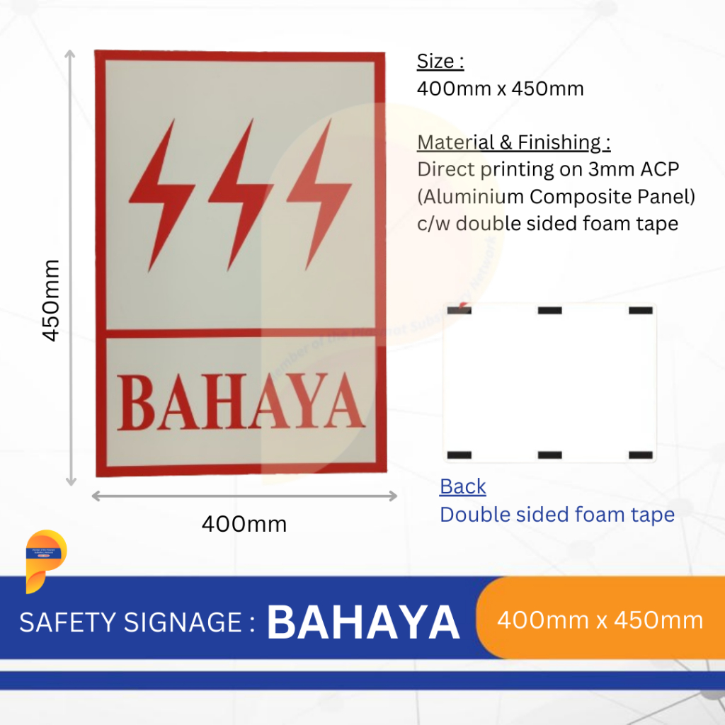 Safety Signage - BAHAYA 400mm x 450mm | Shopee Malaysia