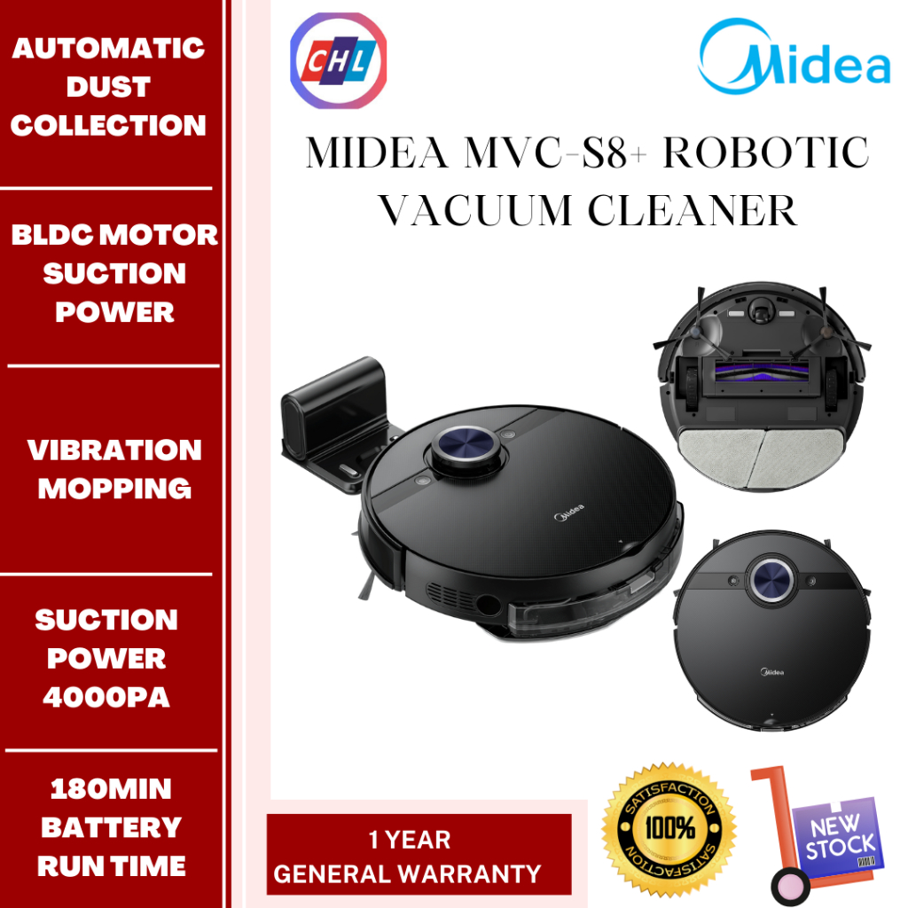 MIDEA MVC-S8+ ROBOTIC VACUUM CLEANER WITH AUTOMATIC DUST COLLECTION ...