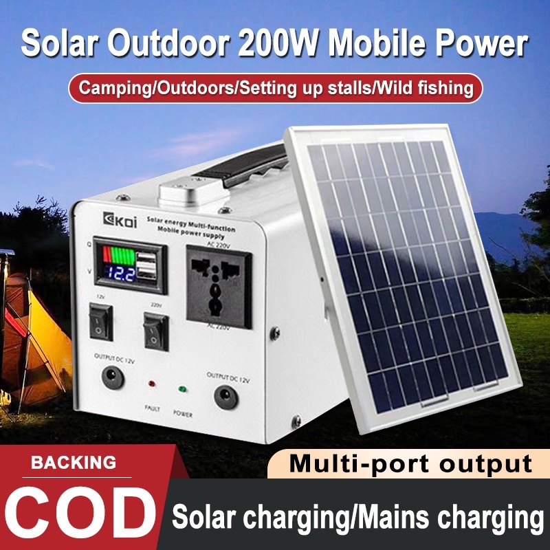 200W 220V Outdoor Portable Power Station 78800mAh Solar Panel System ...