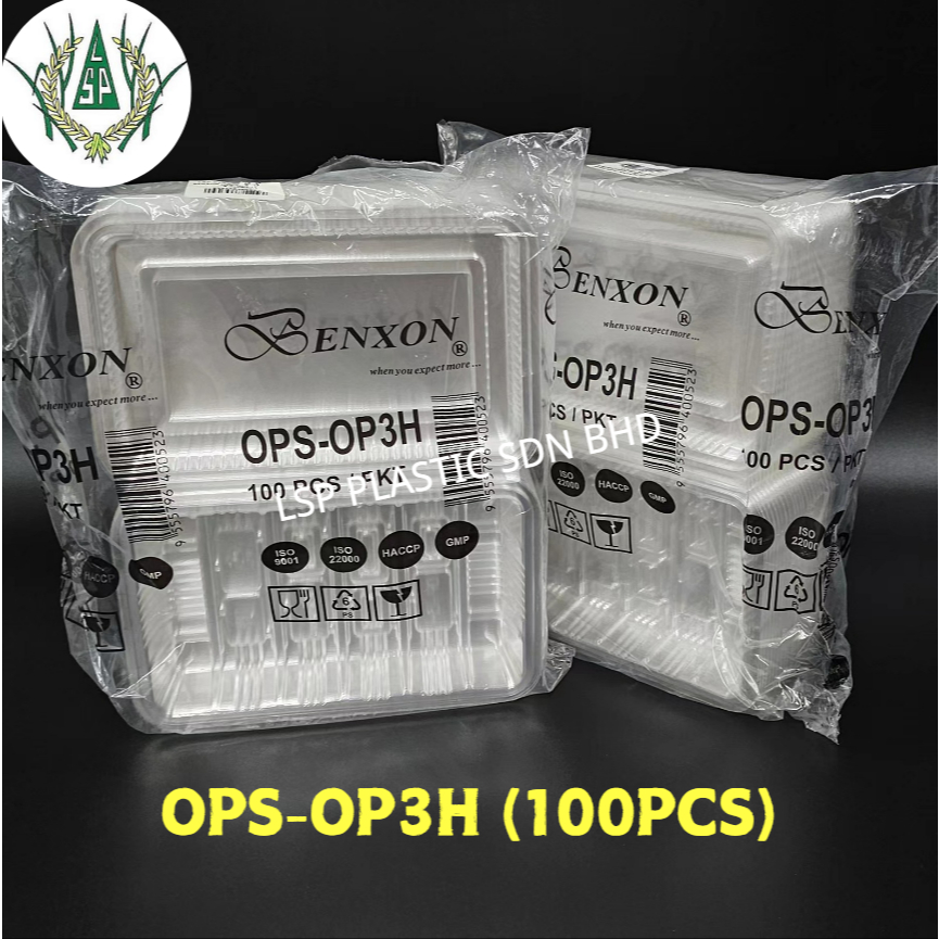 BENXON OPS-OP3H Clear Plastic Tray / Bekas Kuih (100pcs±) | Shopee Malaysia