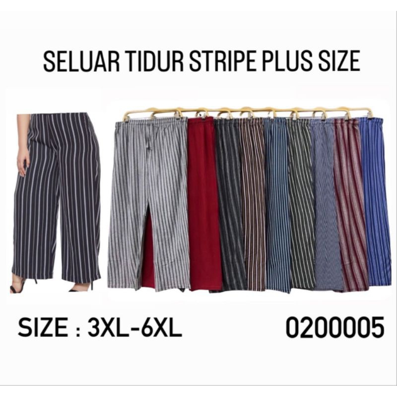 BS Seluar Tidur Panjang Saiz S -6XL Plus Size Cotton Lembut Bunga Jalur ...