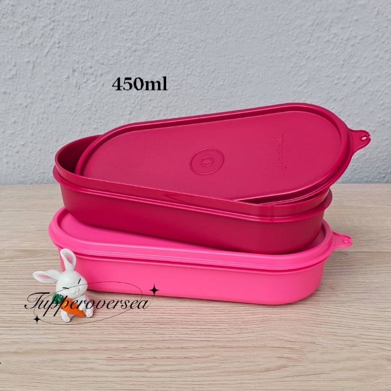 Tupperware Easy Oval Keeper 450ml (2 PCS) - Red / Pink | Shopee Malaysia
