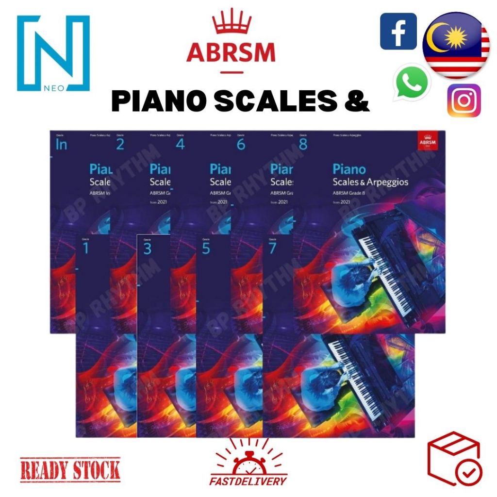 ☆NEW SYALLBUS☆ ABRSM PIANO SCALES & ARPEGGIOS GRADE INITIAL,1,2,3,4,5,6,7,8 FROM 2021 | Shopee ...