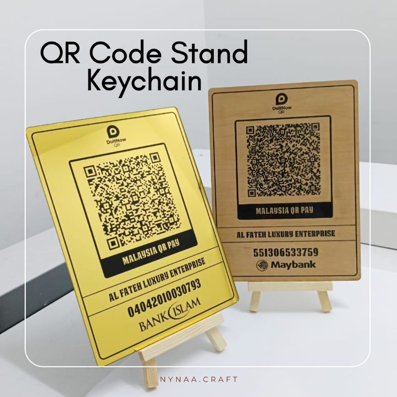 QR Code with Stand | Keychain QR | Maybank QRPAY TNG Grab Pay | Shopee ...