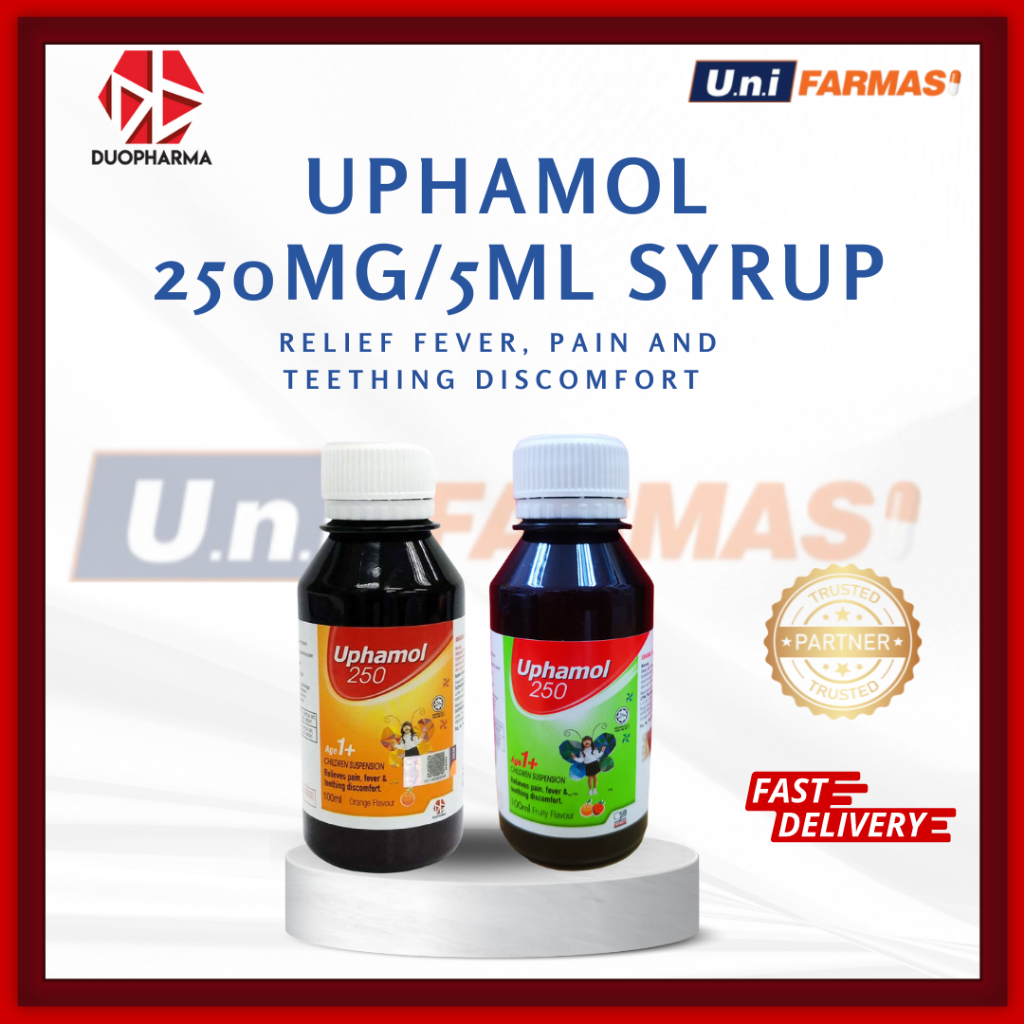 UPHAMOL SYRUP 250MG/5ML[CONTAIN PARACETAMOL FOR FEVER,PAIN AND TEETHING ...