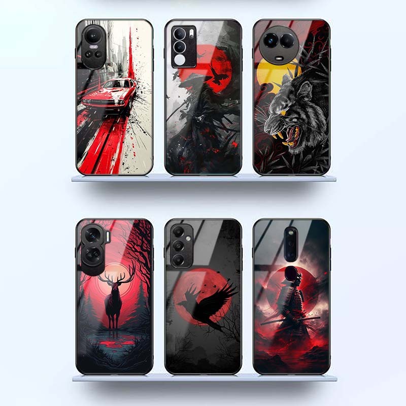 PC Plexiglass Back Case Red Black Series Realme 12 (5G) / Realme 12X(5G ...