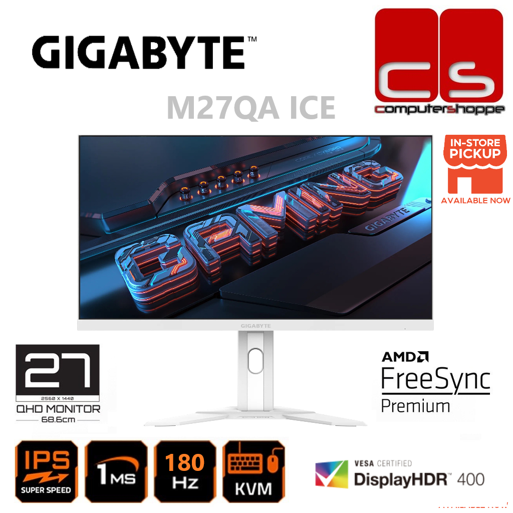 Gigabyte M27QA ICE 27'' QHD 2K 180HZ 1MS VESA Display HDR400 SS IPS ...