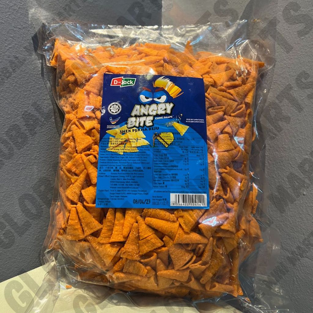 Ready Stock Angry Bite Snek BBQ / Cheese / Chicken Flavor 1KG (Cone ...