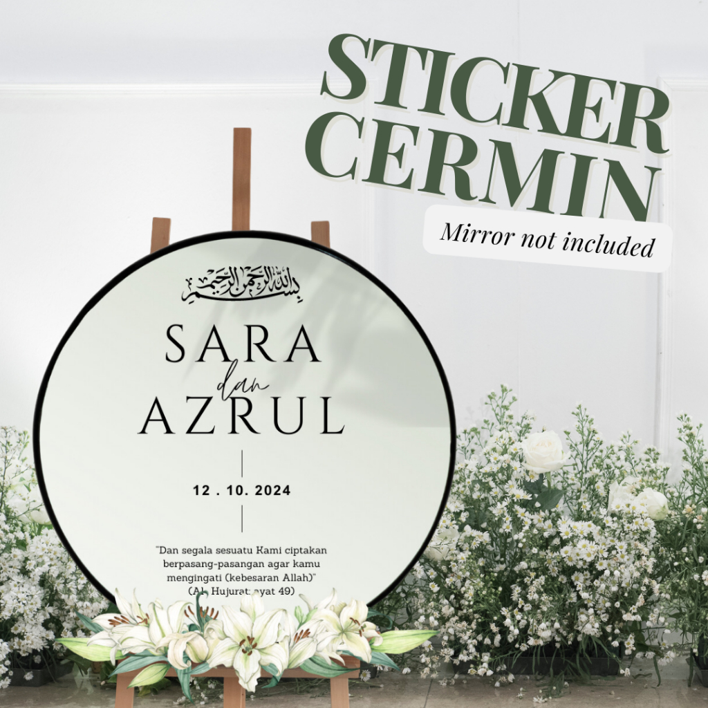 Sticker Only | Cermin Bulat Welcome Board Sign Wedding Engagement ...