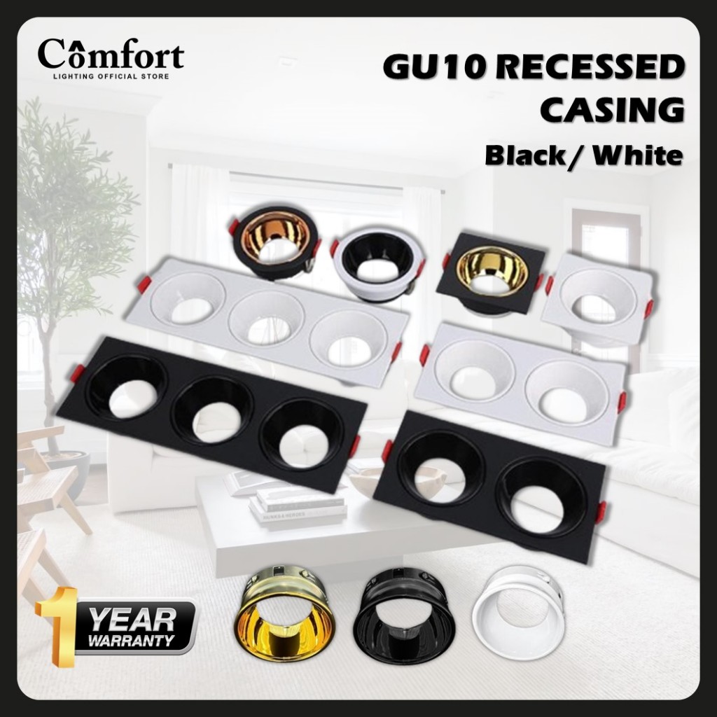 GU10 LED Eyeball Fitting Changeable Reflector Recessed Casing Light ...