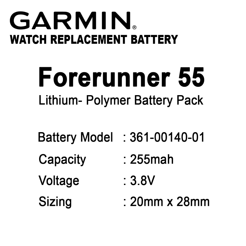 GARMIN Watch Replacement Lithium Battery for Fenix Forerunner ...