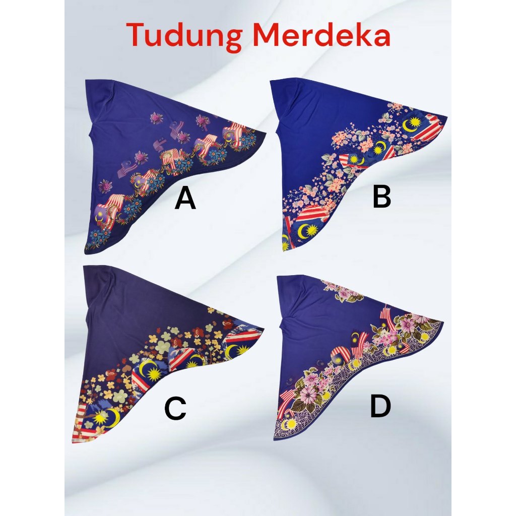 Tudung Corak Tema Merdeka ~ Jenis Kain Lycra | Shopee Malaysia
