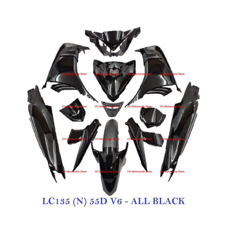LC135 V2 V3 V4 V5 V6 V7 New Cover Set Coverset Black SMX | Shopee Malaysia