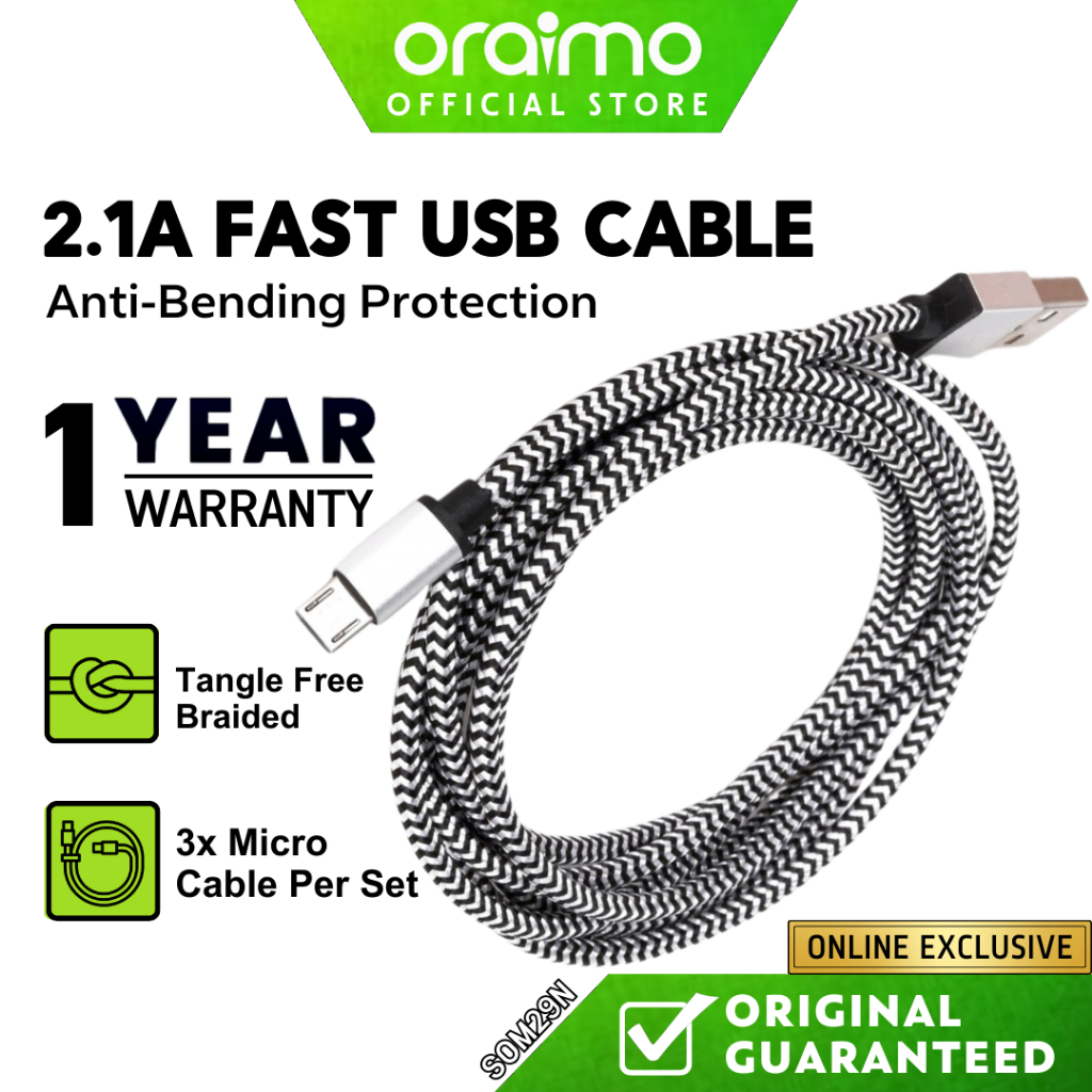 ORAIMO Cable Android Fast Charging 2.1A Micro Cable Micro USB Cable ...