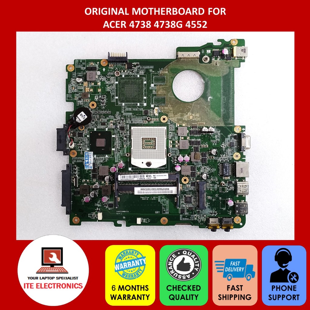 ORIGINAL ACER 4738 4738G 4552 LAPTOP MOTHERBOARD DA0ZQ9MB6C0 | Shopee ...