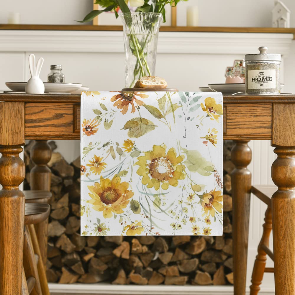 Sunflower and Summer Design Table Runner,Pelari Meja,Bendera Meja ...