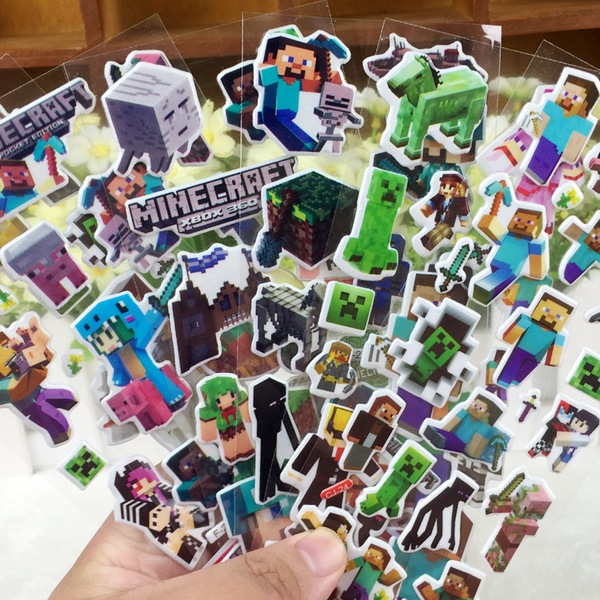 Puffy Sticker | Cartoon Stickers | Minecraft Sticker | Shopee Malaysia