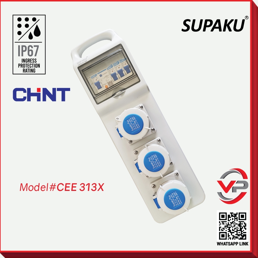 SUPAKU CEE 313X IP67 16A 240V EXTENSION 3 OUTLET 240V DB BOX / JUNCTION ...