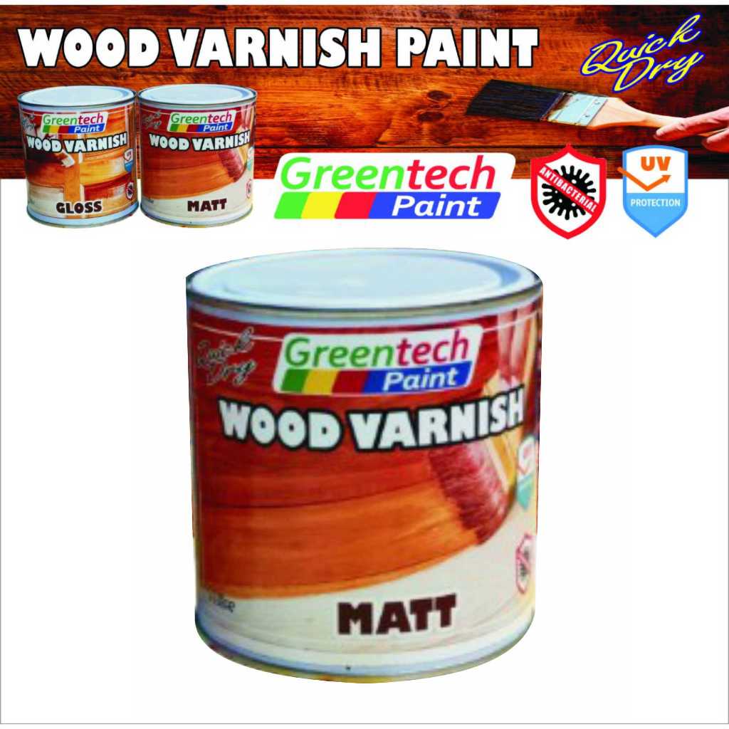 5L ( GREENTECH WOOD VARNISH ) MATT Woodstain Matt for Interior and ...