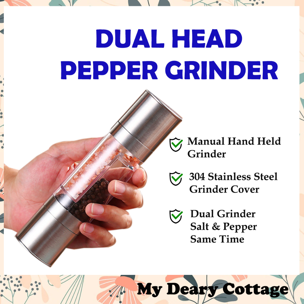 Manual Salt Pepper Grinder Dual Way Grinder Pengisar Lada Hitam Tahan ...