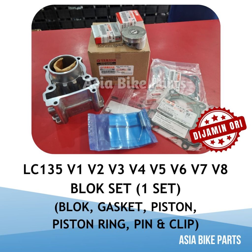 Yamaha Original LC135 V1 V2 V3 V4 V5 V6 V7 V8 Cylinder Kit / Blok Set - 50C-WE13E-00 | Shopee ...