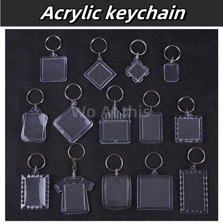 100PCS Acrylic Keychain Plastic Keychain Hollow Keychain Photo Picture ...