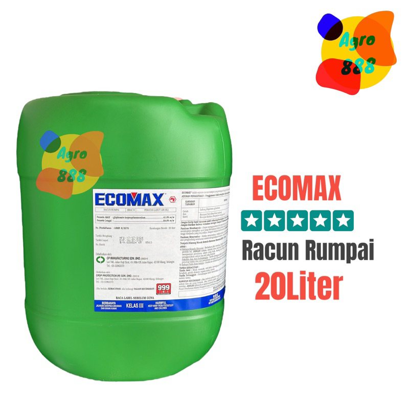 100% Original 20L ECOMAX GLYPHOSATE 41% / (ACTIVE INGREDIENT SAME AS ...