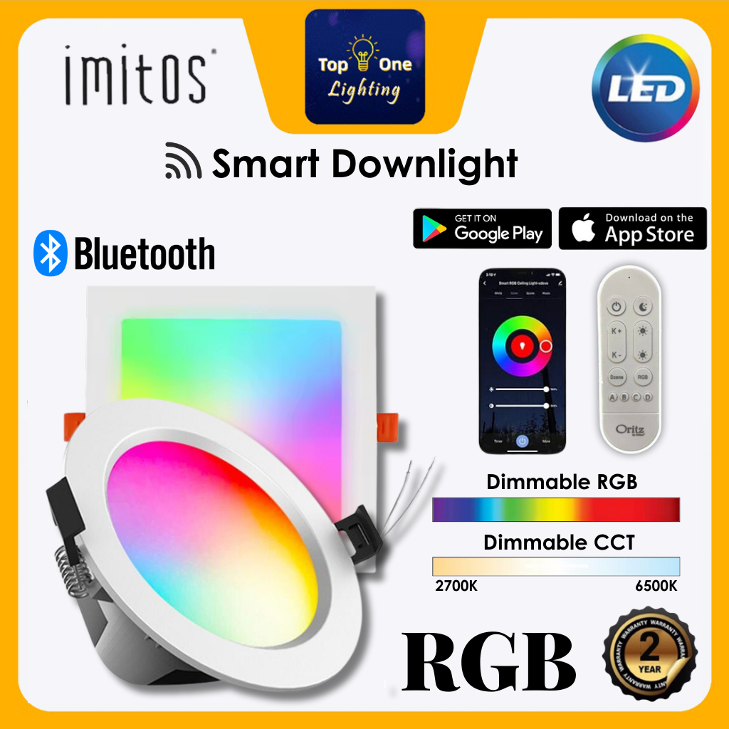 LED Smart Downlight 12W/18W 4/6inch Tuya Bluetooth WIFI RGB Dimmable Round Panel Light Ceiling ...