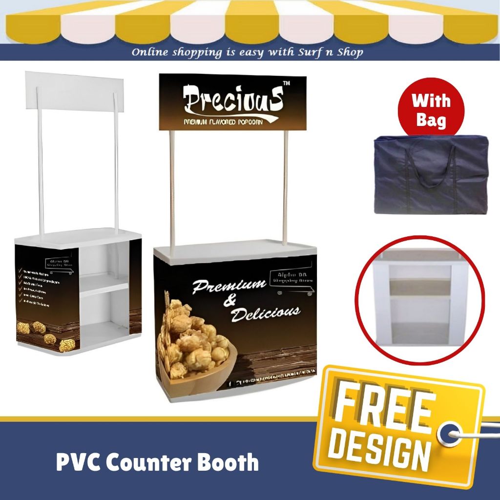 🔥 PVC Counter Booth + Carry Bag + Printing + FREE Design | Shopee Malaysia