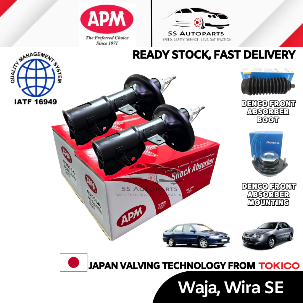 APM Proton Waja & Wira SE Shock Gas Front, Rear Absorber W/Denco Boot ...