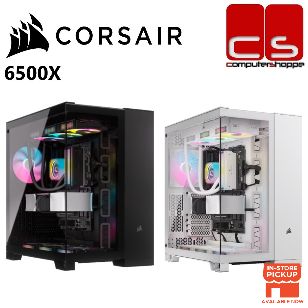 Corsair 6500X Mid-Tower Dual Chamber E-ATX PC Case - Black/White ...