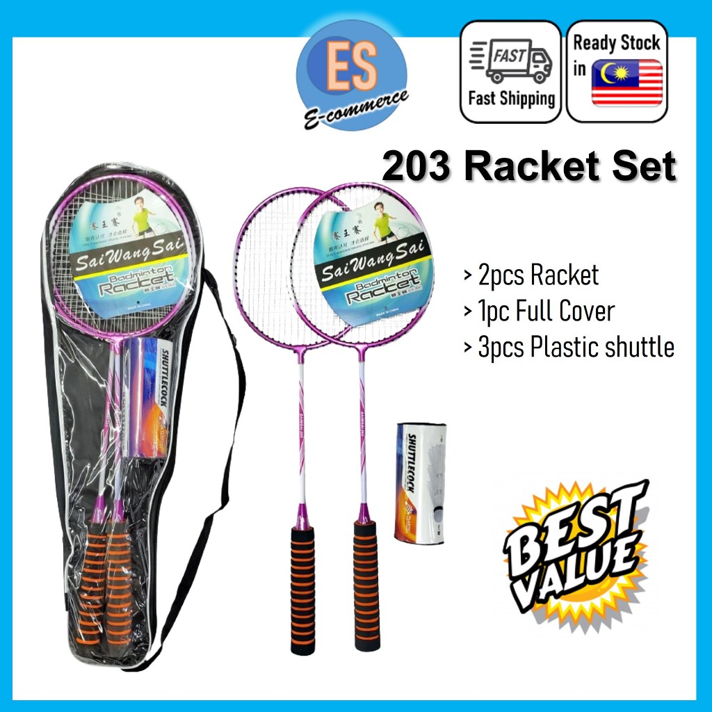 Badminton Raket Aluminum Racket with Shuttlecocks (3 Pcs) & Carrying ...