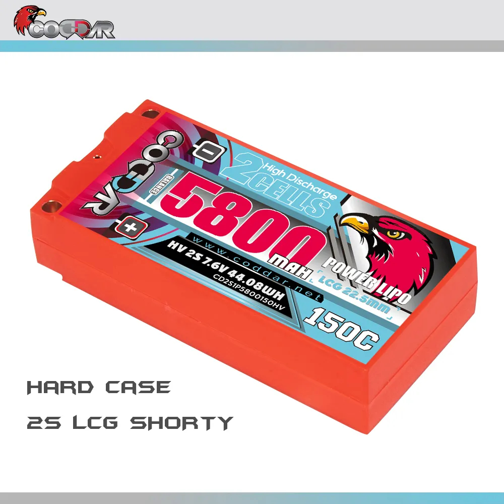 CD2S1P5800150HV // CODDAR 2S 5800MAH 7.6V 150C HARD CASE LCG SHORTY ...