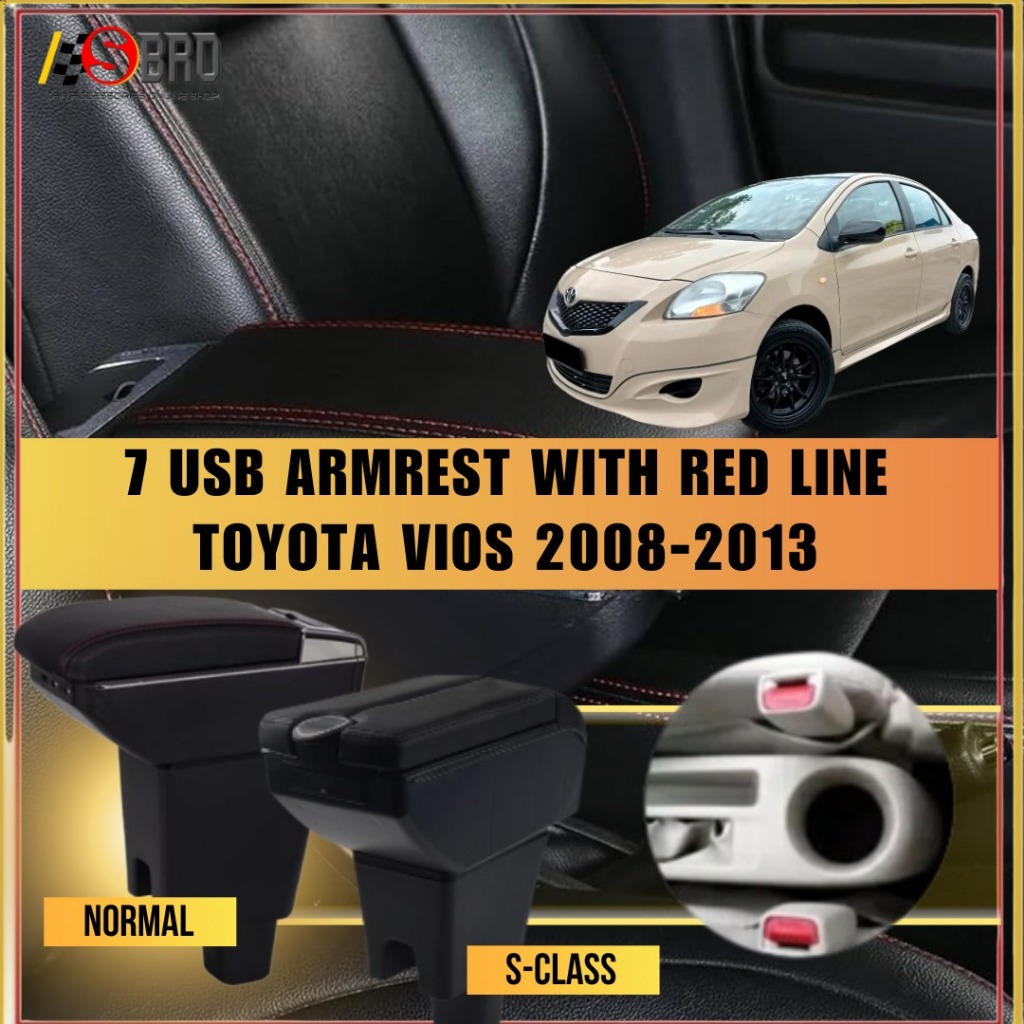 Toyota Vios 2008-2013 Armrest Double Layer Adjustable With 7 USB ...