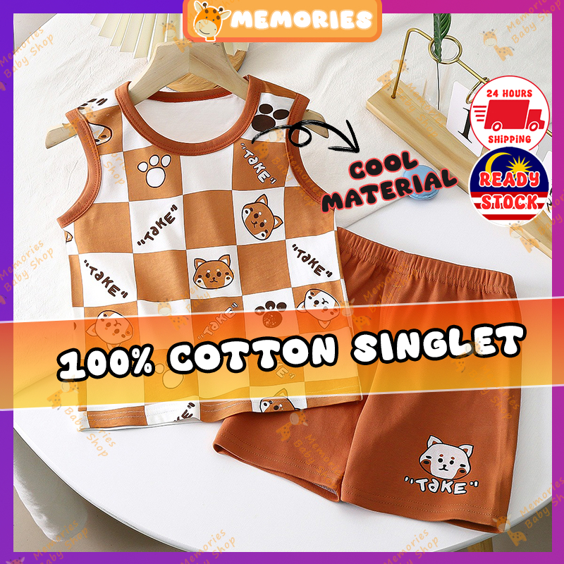 Children Baby Children Singlet Murah Girl Boy Thin Full Cotton Set ...