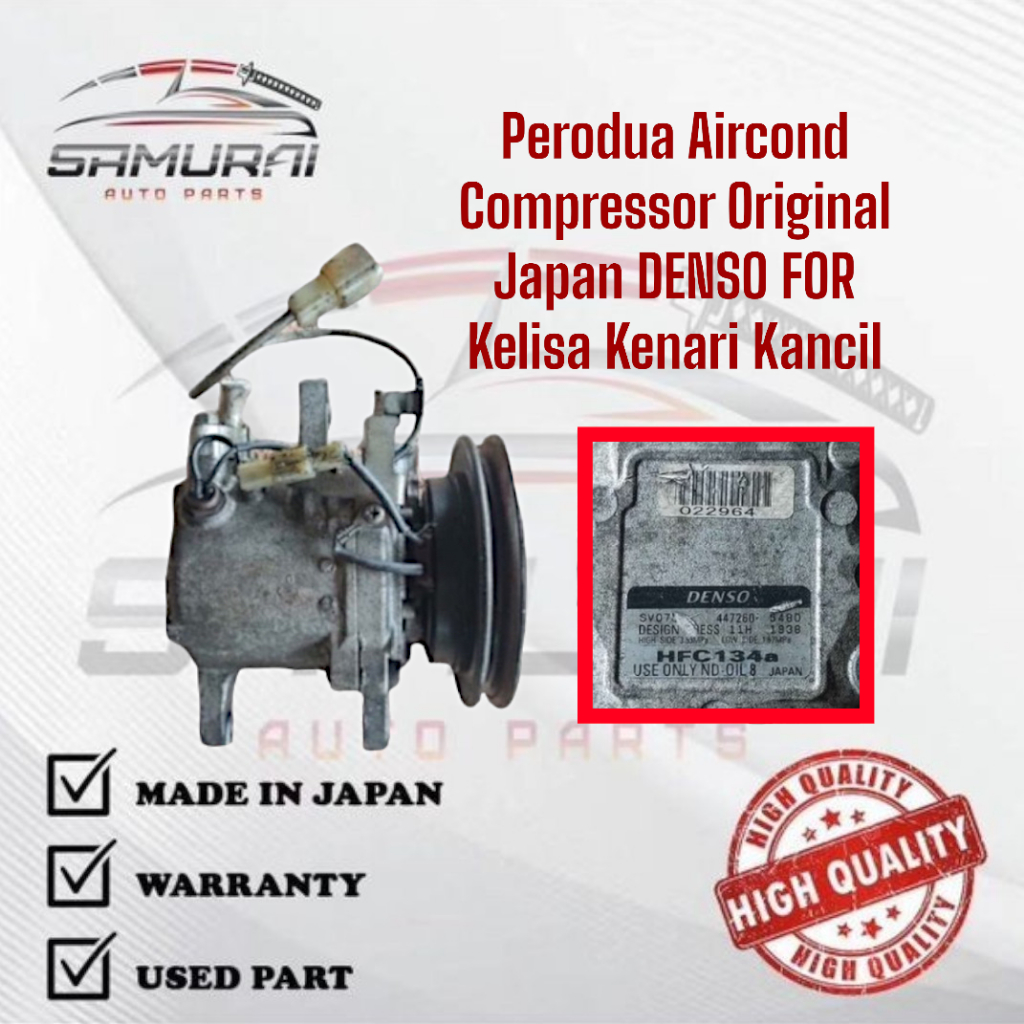 Perodua Aircond Compressor Original Japan DENSO For Kelisa/Kenari ...