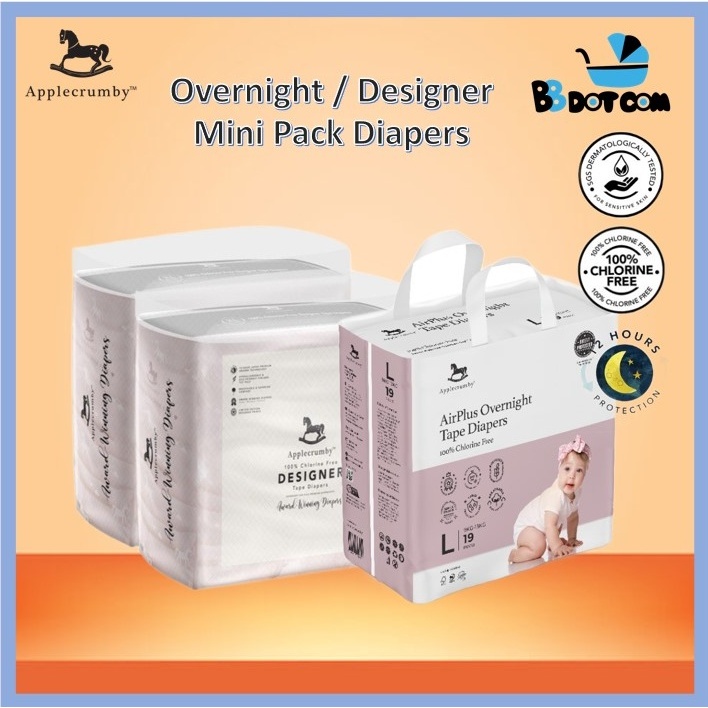 Applecrumby Overnight Designer Diaper / 100% Chlorine Free Premium Pull ...