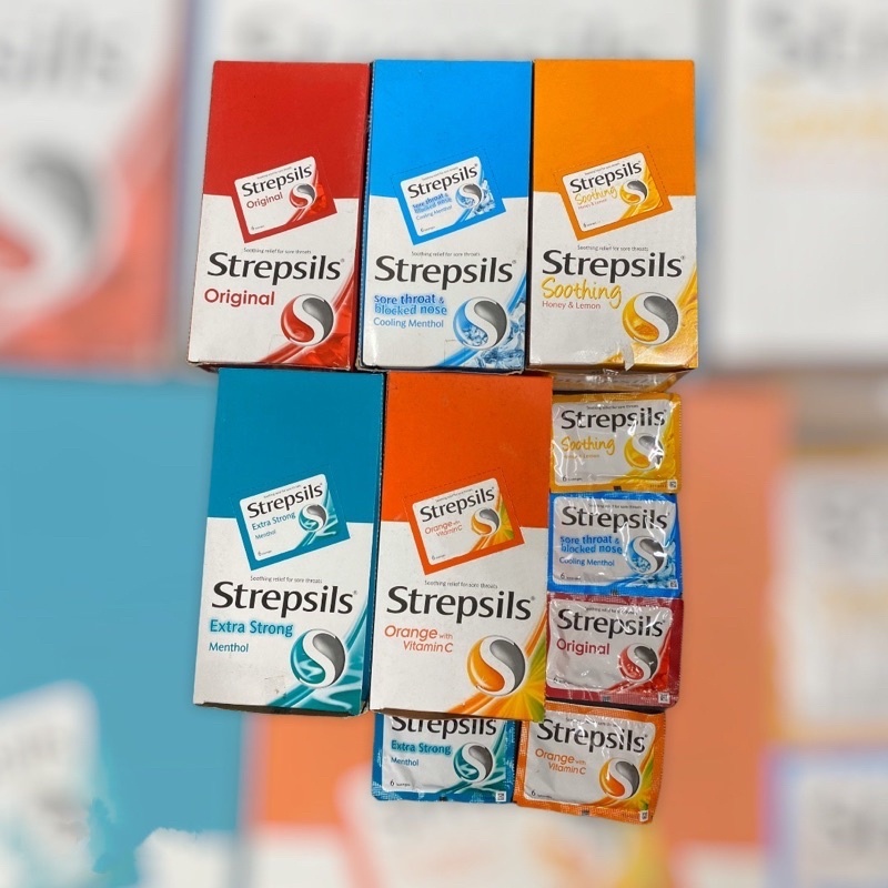 Strepsils Sore Throat Lozenges Original, Vitamin C, Honey Lemon, Cool ...