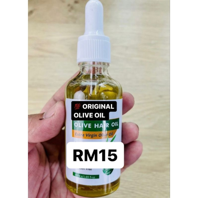 100% NATURAL - MINYAK RAMBUT ZAITUN/ HAIR OLIVE OIL 50ML - MENGUATKAN ...