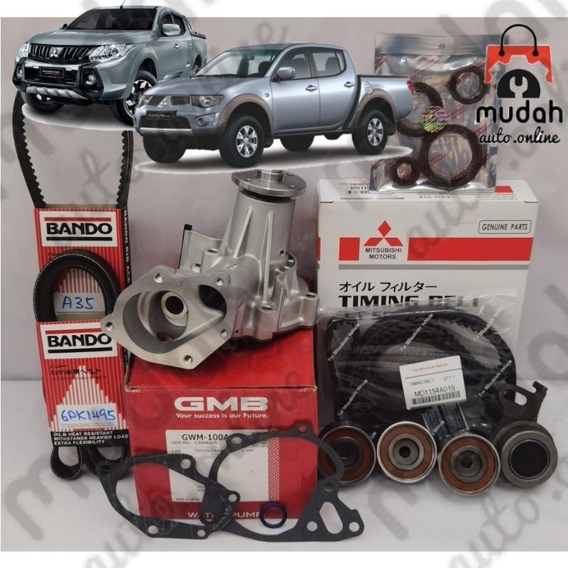 Timing Combo Kit Set+Fan Belt+Water Pump for Mitsubishi Triton KB4T 2.5 ...