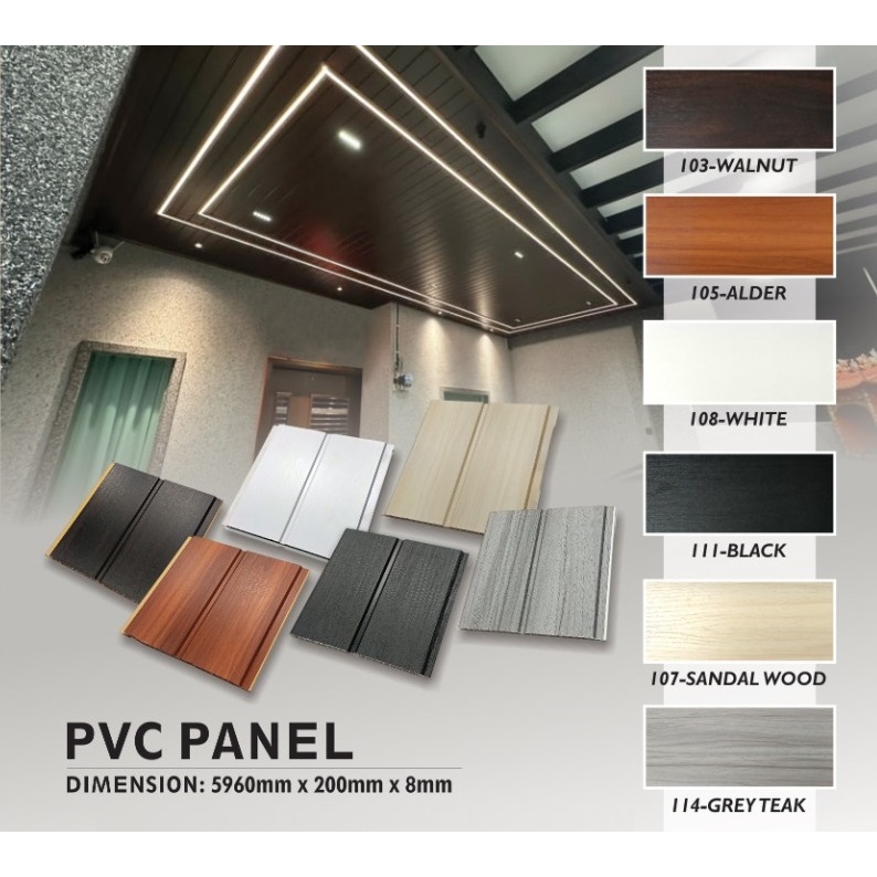 PVC Ceiling Wall Panel 20cm x 8mm /Home Ceiling / Wall Waterproof / Plastic Ceiling / Siling ...