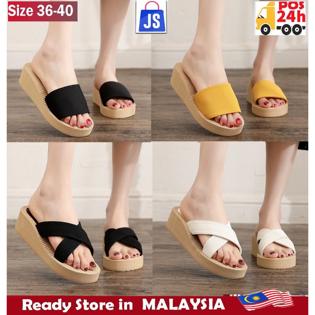 Js Woman Sandals Perempuan /Kasut Tinggi Kasut Tebal Thick Shoes Henge ...
