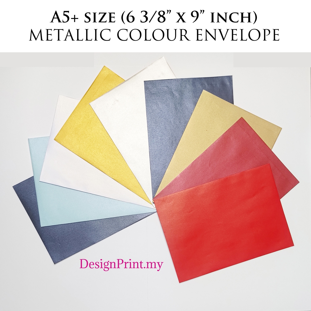 A5 Metallic Envelope Colours 162mm x 229mm | 6 3/8" x 9" Sampul Metalik ...