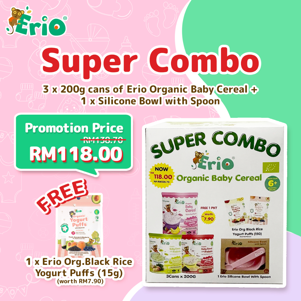 Super Combo Erio Organic Baby Cereal (3X200g) | Shopee Malaysia