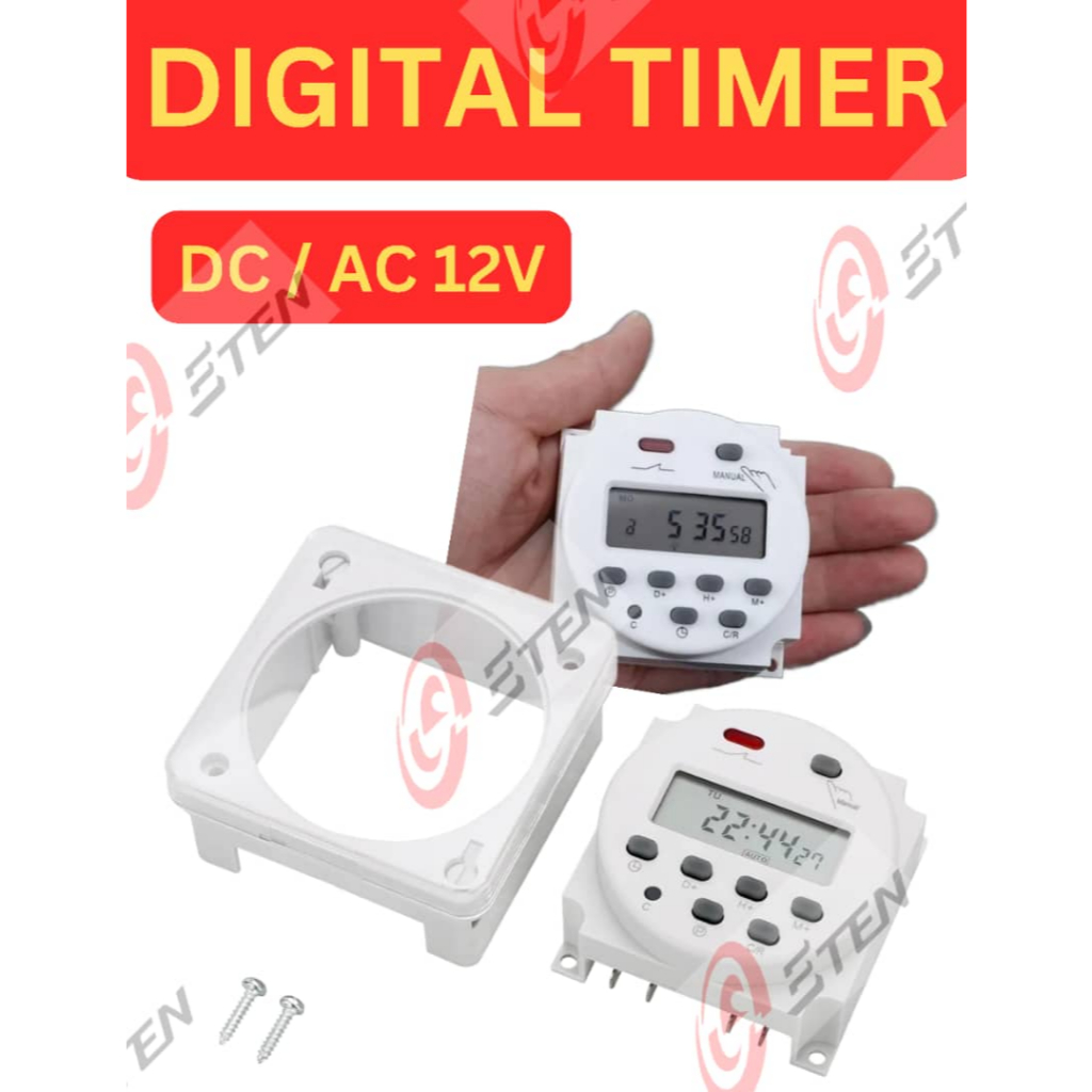 CN101A Input DC/AC 12V, Output 200-250V AC, 16A Amps Digital LCD Power Programmable Timer ...