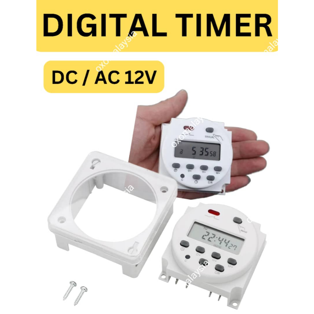 CN101A Input DC/AC 12V, Output 200-250V AC, 16A Amps Digital LCD Power Programmable Timer ...