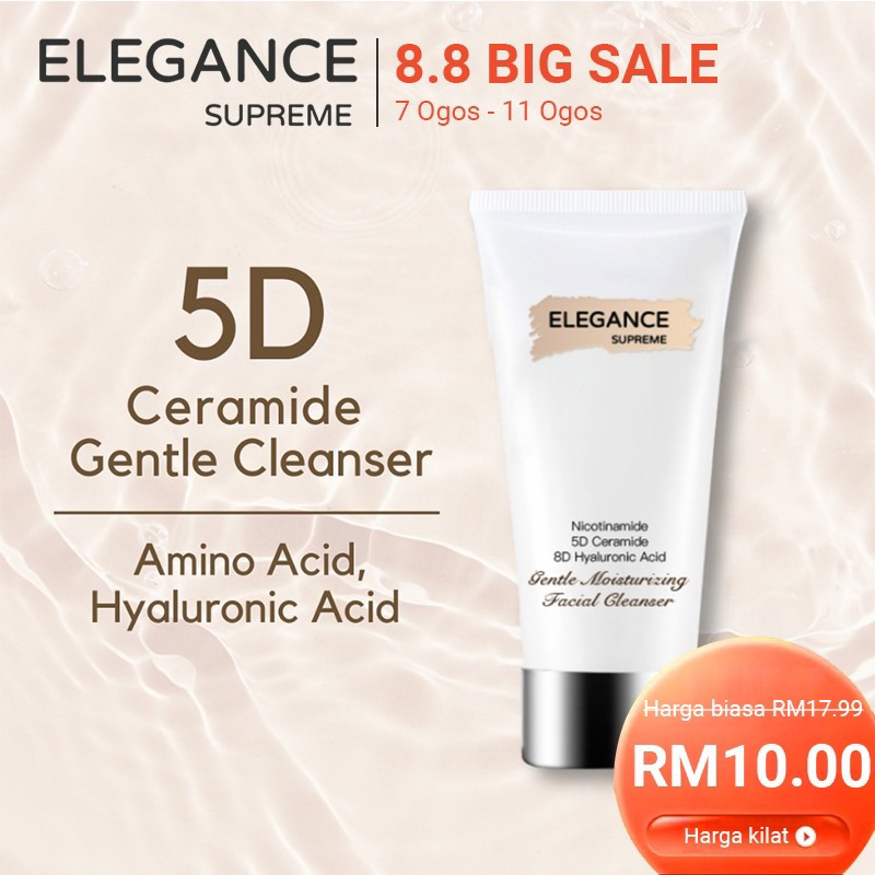 Elegance Supreme 5X Ceramide Low pH Gentle Cleanser (80ml) | Shopee ...