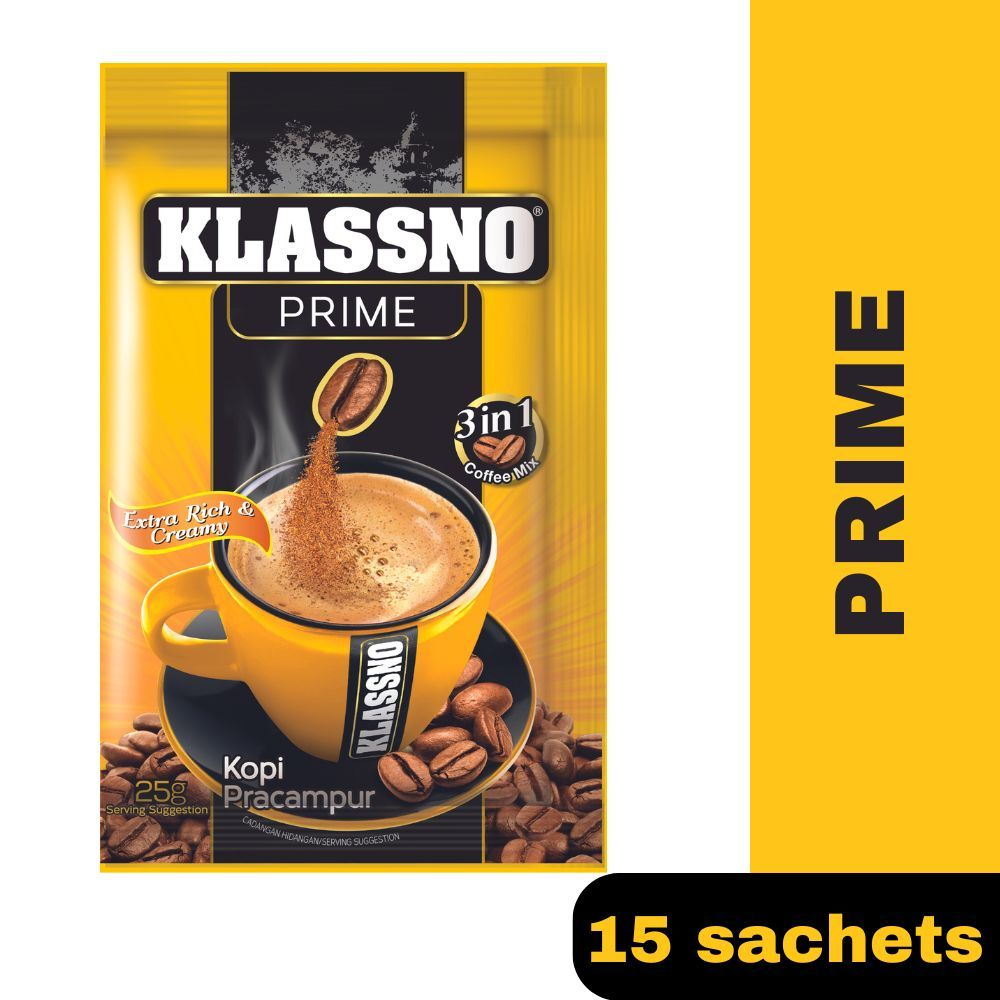 KLASSNO 3 in 1 Coffee Mix Prime 20g x 15 Sachets | Shopee Malaysia