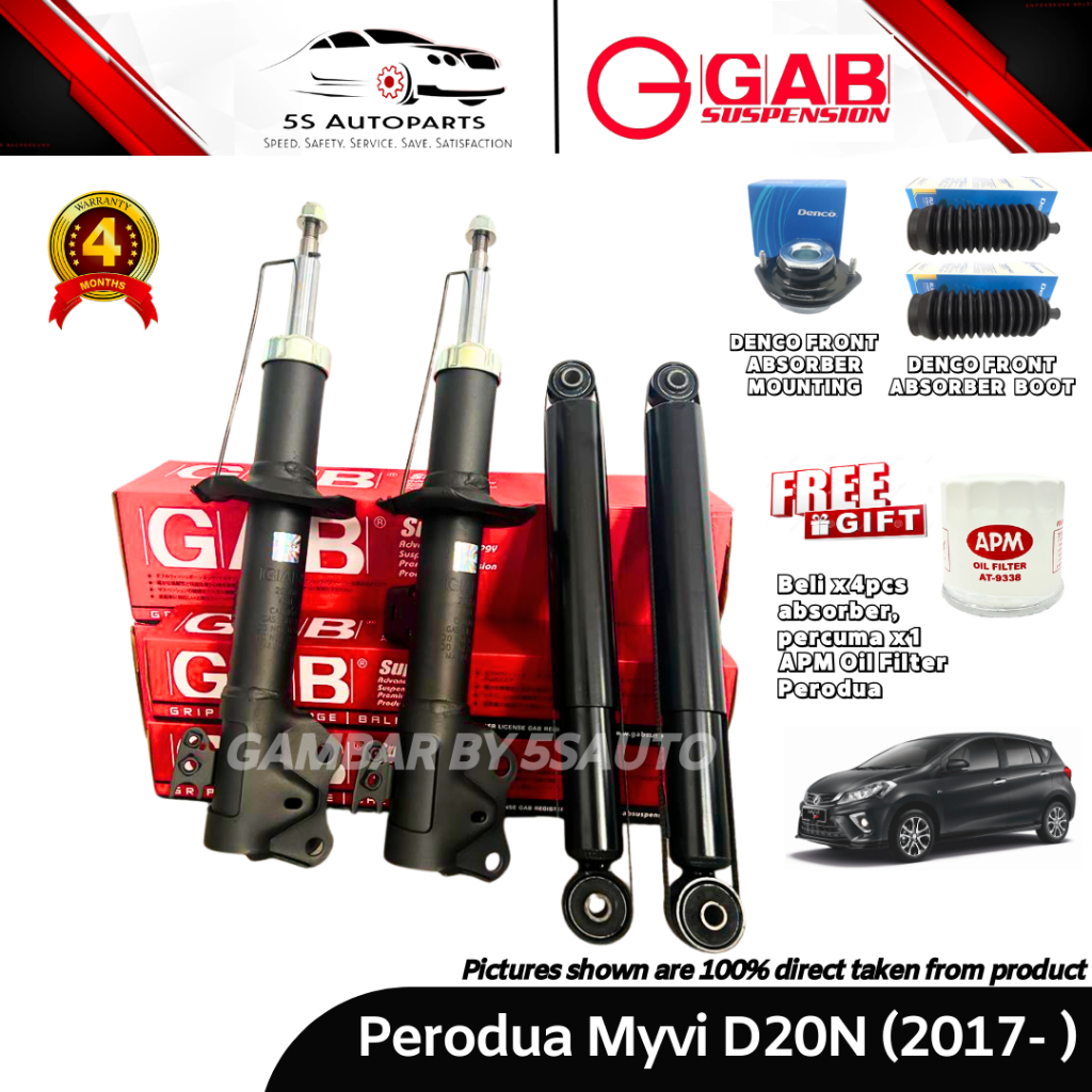 GAB Perodua Myvi Gen 3 D20N (2017-) Front (Depan) & Rear (Belakang) Gas ...