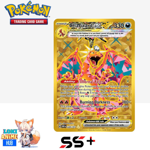 (EN) Charizard ex - 228/197 Gold pokemon card game SV03: Obsidian ...